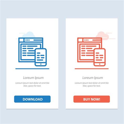 Responsive Design Website Mobile Blue And Red Download And Buy Now Web Widget Card Template