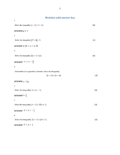 SOLUTION Modulus Practice Question Igcse Studypool