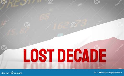 The Lost Decade Text On Business Chart Background 3d Rendering Stock Image