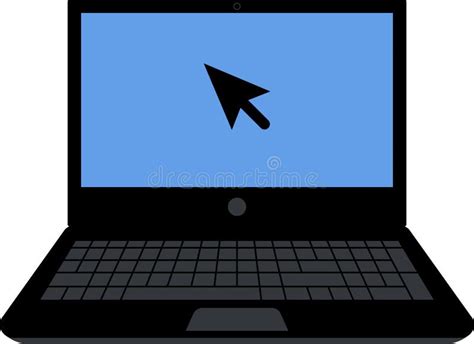 Laptop Click Cursor Black And White Icon Stock Vector Illustration