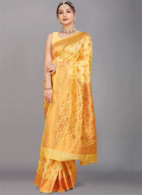 Shop Yellow Sarees Online Purchase Yellow Sarees Online
