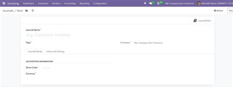 Journals In Odoo 16 Invoicing App Odoo V16 Community Edition Book