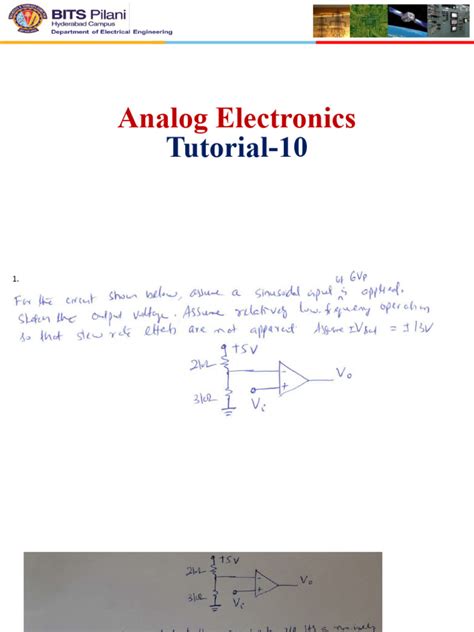 Analog Electronics Tutorial 10 2024 1 Pdf