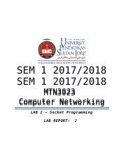 Anws Lab2 Docx SEM 1 2017 2018 SEM 1 2017 2018 MTN3023 Computer