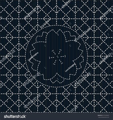 Sashiko Rhombs Sakura Flower Can Be Stock Vector Royalty Free 475250623