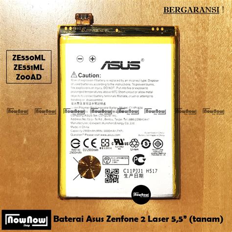 Baterai Asus Zenfone 2 5 5 Inch ZE550ML ZE551ML Z00AD Original Batre Battery HP Zenphone