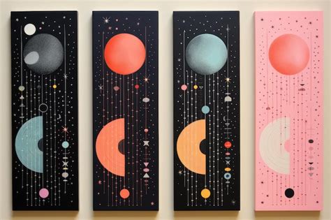 premium ai image risograph artwork blending geometric shapes like circles squares and triangles