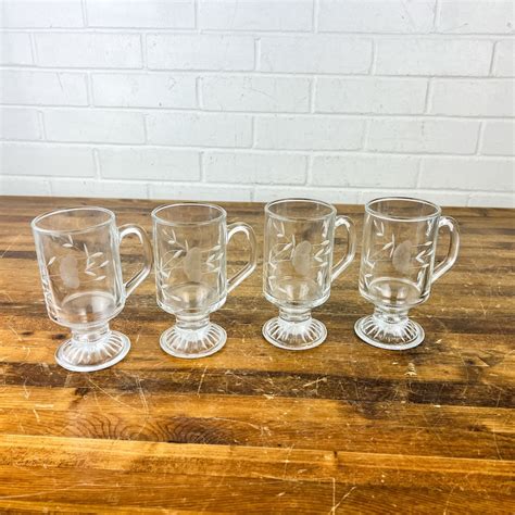 Etched Glass Coffee Mugs Etsy