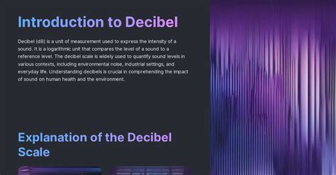Introduction To Decibel