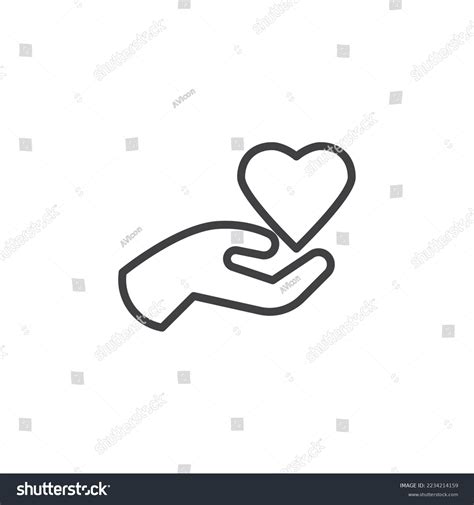 Hand Holding Heart Line Icon Linear Stock Vector Royalty Free 2234214159 Shutterstock