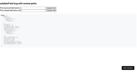 Formik Nested Field Validation Bug Codesandbox