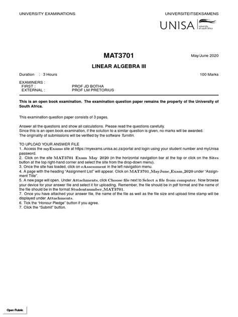 2020 Exam Papers With Solutions Pdf Eigenvalues And Eigenvectors Basis Linear Algebra