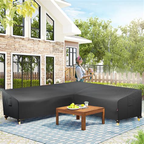Ibirdie Outdoor Sectional Cover For 100x100 V Shaped Patio Sofa