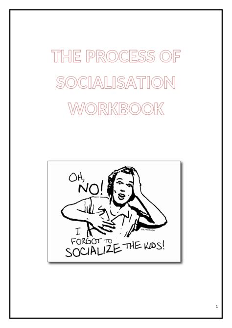 Agents Of Socialisation The Process Of Socialisation Workbook Stages Of Socialisation Primary