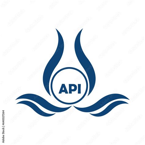 API Letter Water Drop Icon Design With White Background In Illustrator API Monogram Logo Design
