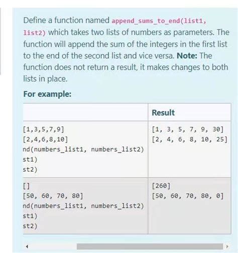 Solved Define A Function Named Appendsumstoend Listi