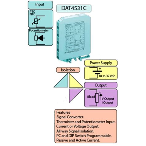 Datexel Signal Converter Thermistor And Potentiometer Input Dat4531 C
