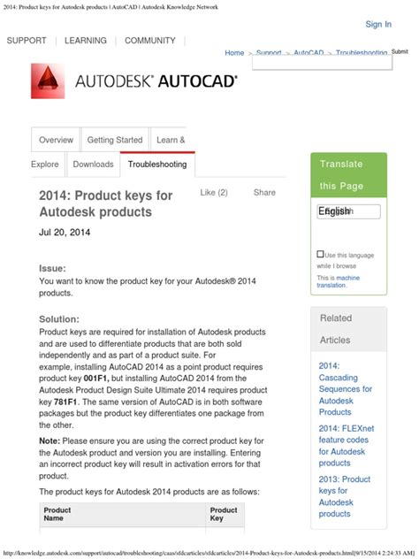 2014 product keys for autodesk autodesk auto cad