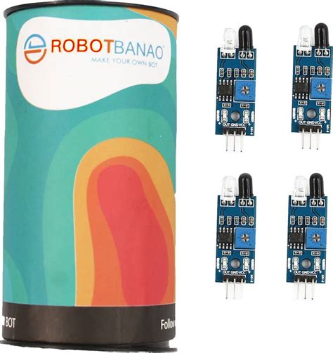 Robotbanao Ir Infrared Obstacle Avoidance 3 Wire Reflective Sensor Module For Arduino 4pcs Ir
