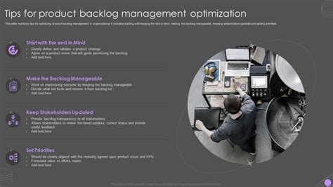 Tips For Product Backlog Management Optimization Presentation Graphics Presentation
