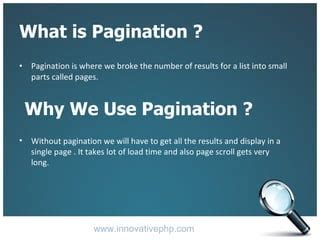 Creating A Pagination With Php PPT