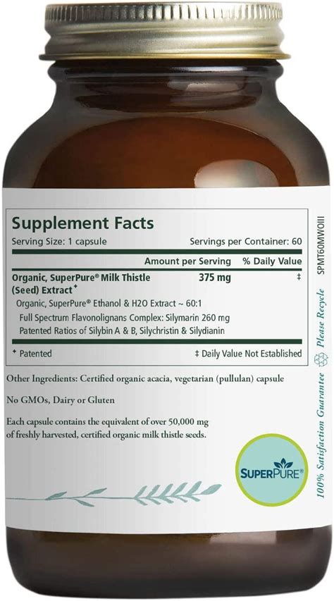 Pure Synergy Super Pure Milk Thistle Organic Extract 60 Capsules For