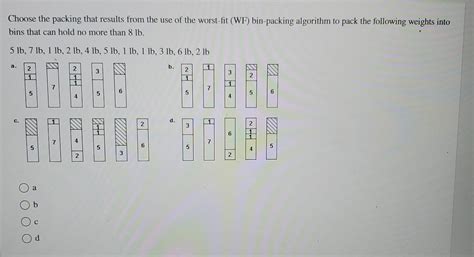 Solved Choose The Packing That Results From The Use Of The