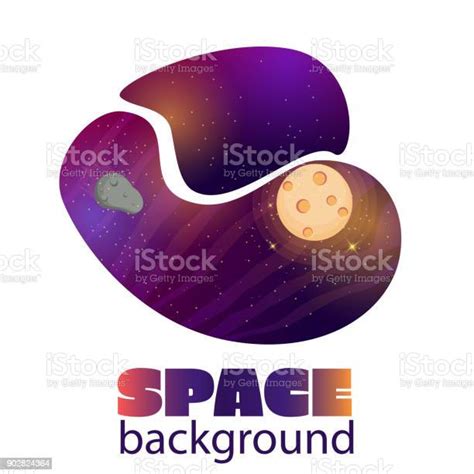 만화 다채로운 공간 배경입니다 Ufo가 공간 Objekt 벡터 공간 그림입니다 과학에 대한 스톡 벡터 아트 및 기타 이미지