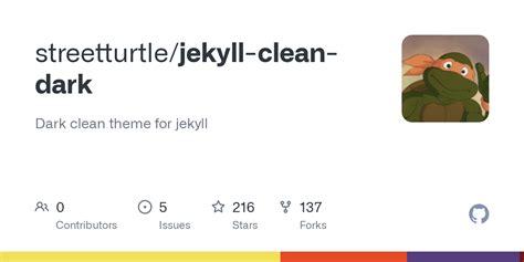 GitHub Streetturtle Jekyll Clean Dark Dark Clean Theme For Jekyll