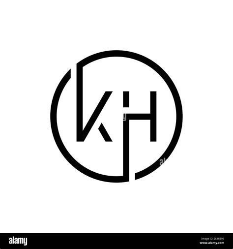 Linked Letter KH Logo Design Vector Template Creative Circle KH