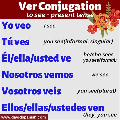 Ver Conjugation How To Conjugate To See In Spanish