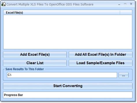 Convert Multiple Xls Files To Openoffice Ods Files Software Free