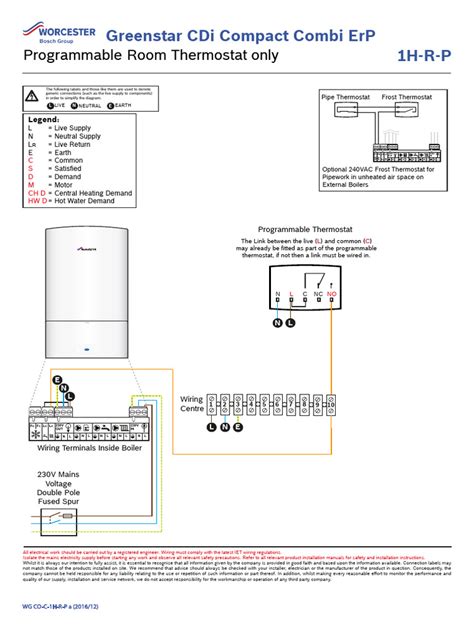 Greenstar Cdi Compact Wiring Guide Pdf Mains Electricity Thermostat