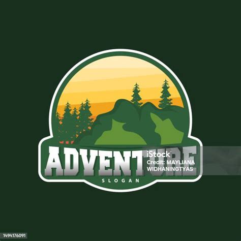 산 로고 자연 풍경 벡터 프리미엄 우아한 심플한 디자인 일러스트레이션 기호 템플릿 아이콘 나무에 대한 스톡 벡터 아트 및 기타 이미지 Istock