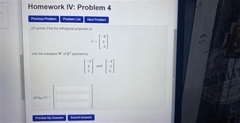 Solved Points Find The Orthogonal Projection Of Chegg