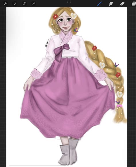 라푼젤 한복 전신 일러스트 포트폴리오 크몽