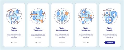 Premium Vector Water Management Concepts Onboarding Mobile App Screen
