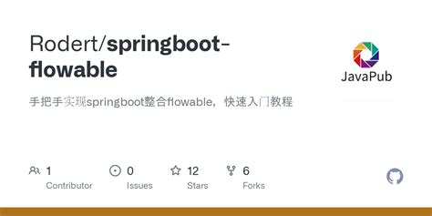GitHub Rodert springboot flowable 手把手实现springboot整合flowable快速入门教程