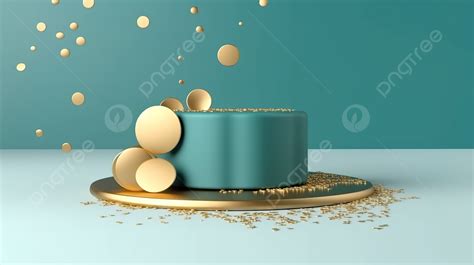 화려한 축하 3d 청록색 제품 디스플레이 색종이 금색 악센트 및 기념일 제품을 위한 고급 연단 호화 연단 제품 플랫폼 색종이 배경 배경 일러스트 및 사진 무료 다운로드