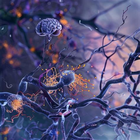 3d Illustration Of A Brain Neuron Network With Synapses Premium Ai Generated Image
