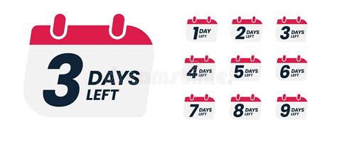 4 Days To Go Countdown Timer Clock Icon Time Icon Count Time Sale Vector Stock Illustration