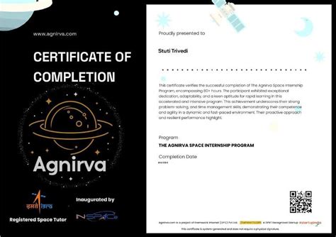 Stuti Trivedi On Linkedin Successfully Completed The Agnirva Space Internship Program