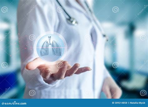 Concept Of Lung Examination And Scanning Stock Illustration