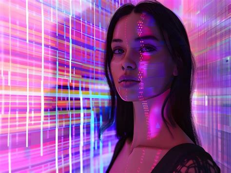 Futuristic Portrait Of An Android Robot Woman Neural Network Ai Generated Art Premium Ai