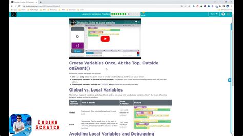 Code Org Lesson 3 Variable Practice Part 02 U Youtube