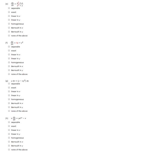 Solved Classify Each Differential Equation As Separable
