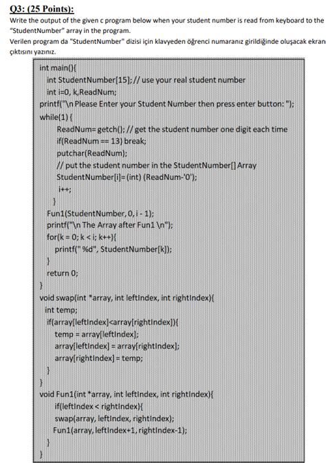 Solved Q Points Write The Output Of The Given C Chegg
