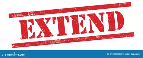 Extend Text On Red Grungy Lines Stamp Stock Illustration Illustration