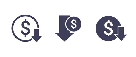 Cost Reduction Icon Price Lower Arrow Low Vector Image