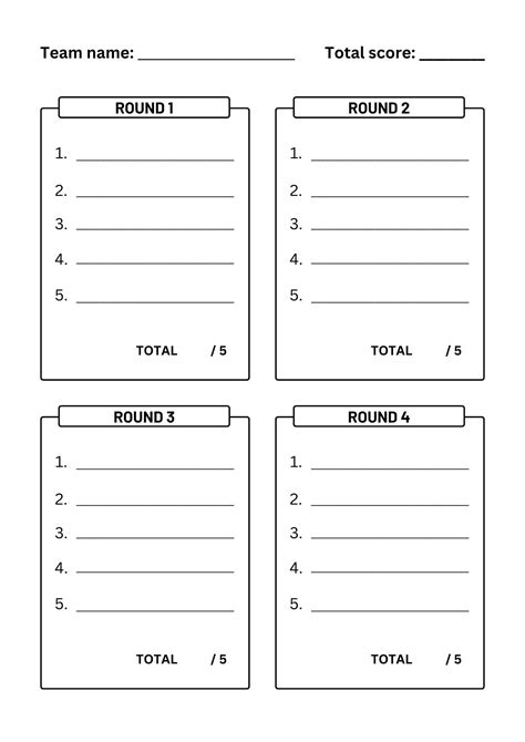 Free Printable Quiz Answer Sheets Free Printables